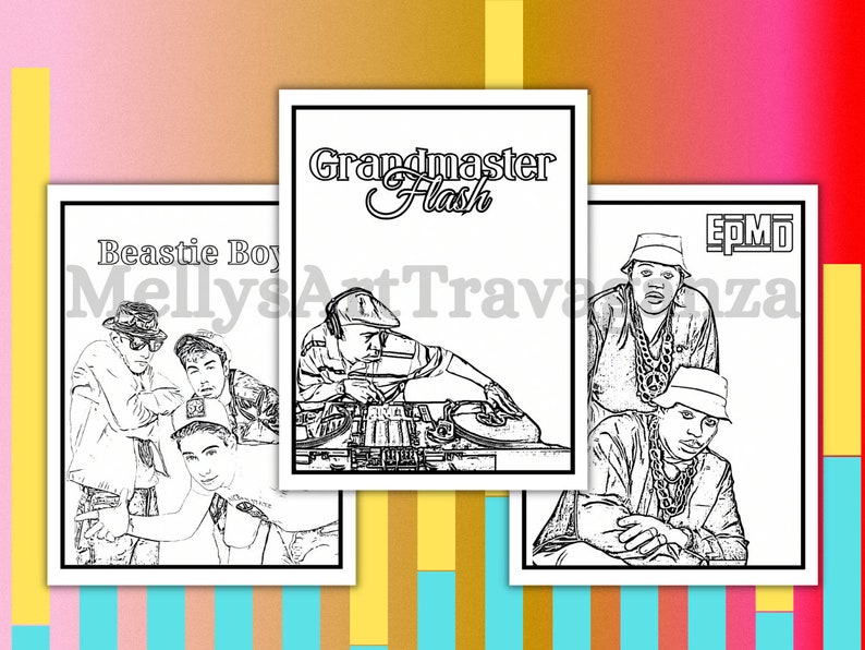 80s Hip Hop Coloring Book for Adults: A Coloring Book to Honor Hip Hop ...