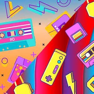 90s Style Digital Paper Pack-12x 12 INSTANT - Etsy