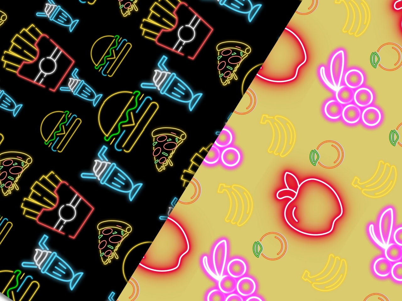 NEON Design Digital Paper Patterns Set of 20 Digital Prints Neon ...