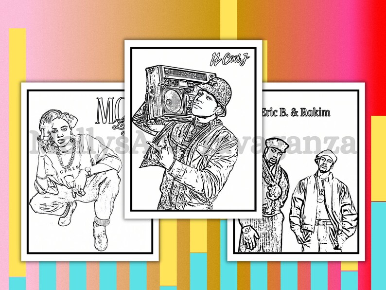 80s Hip Hop Coloring Book for Adults: A Coloring Book to Honor Hip Hop ...