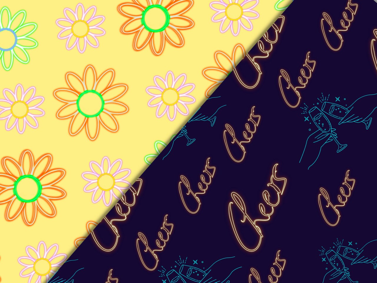 NEON Design Digital Paper Patterns Set of 20 Digital Prints Neon ...