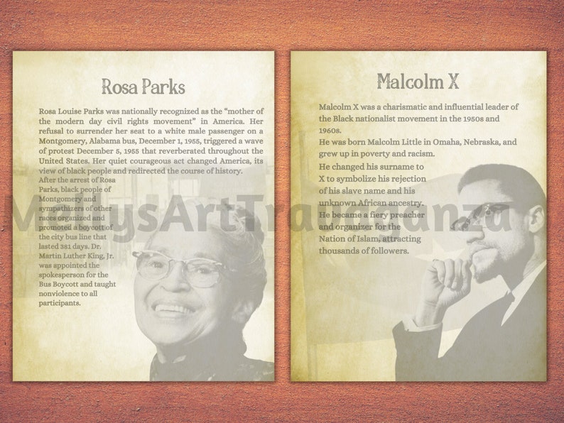 Black Civil Rights Leaders Printable Vintage Wall Art Set of 10- Black ...