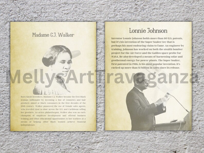 Black Inventors Printable Vintage Wall Art Set of 8- INSTANT Download ...