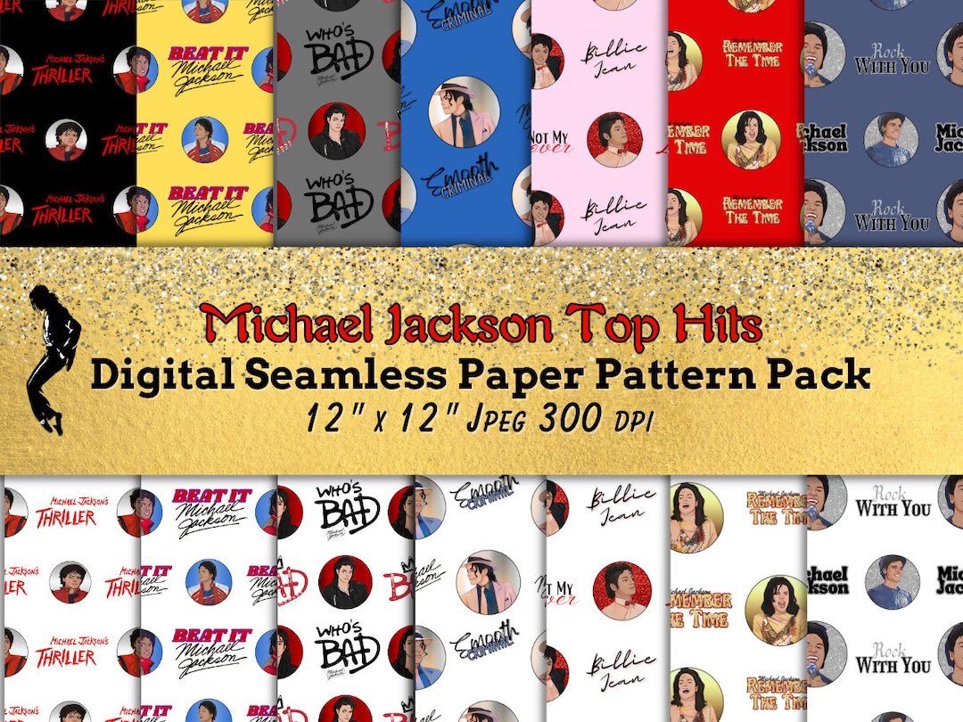 Michael Jackson Top Hts Digital Seamless Paper Pattern Pack: Set of 14 ...