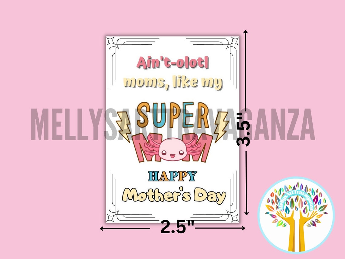Printable Axolotl Mother's Day Cards, Mother's Day Cards for Kids and ...