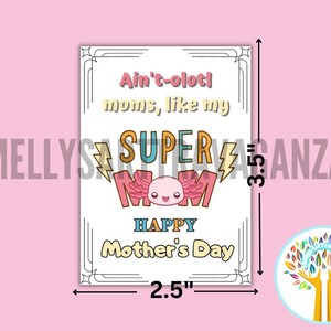 Printable Axolotl Mother's Day Cards, Mother's Day Cards for Kids and ...