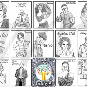 R&B the Early 2000s: A Coloring Book for Adults 44 Pages- Popular ...