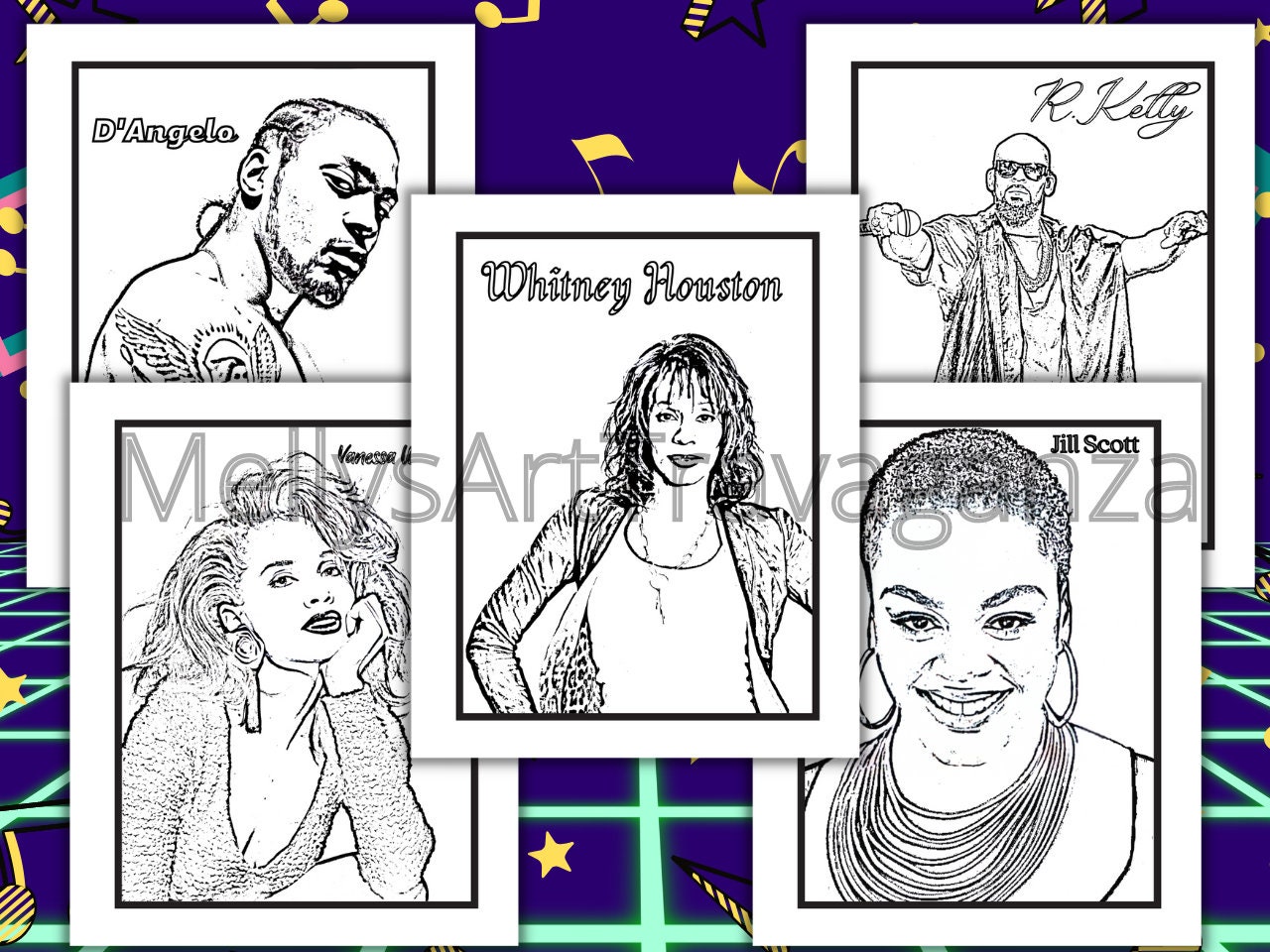 UPDATED: 90s R&B Printable Coloring Book-35 Unique Pages-instant ...