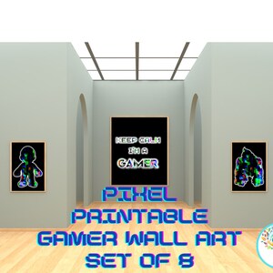 Printable Pixel Video Game Digital Posters-set of 8-INSTANT Download ...