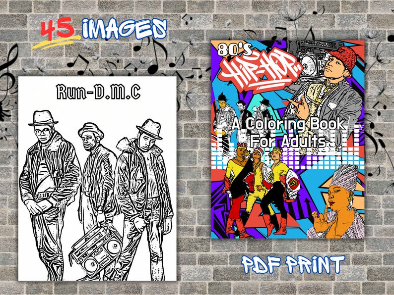 80s Hip Hop Coloring Book for Adults: A Coloring Book to Honor Hip Hop ...