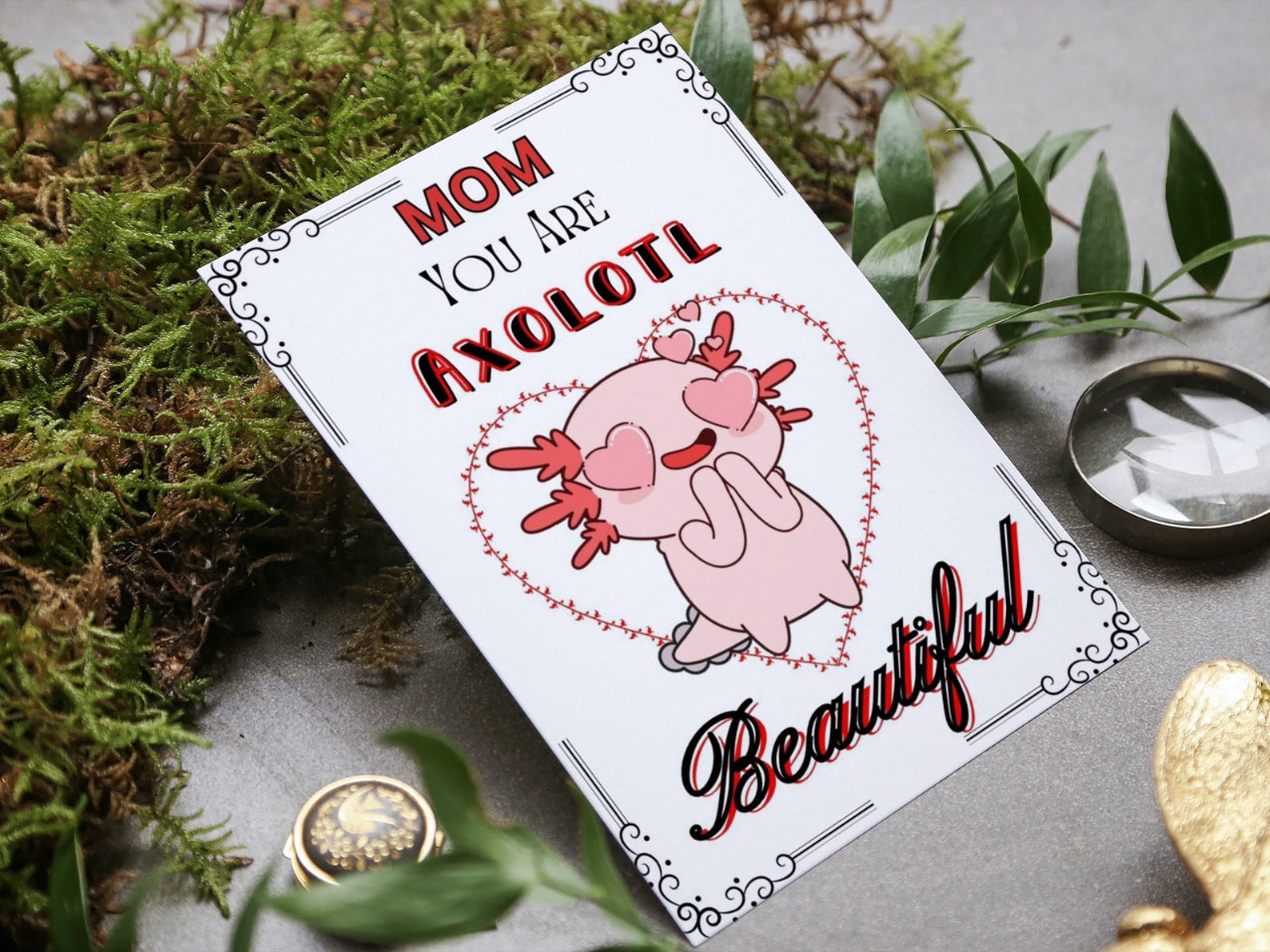 Printable Axolotl Mother's Day Cards, Mother's Day Cards for Kids and ...