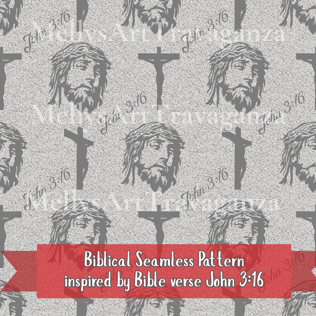 Biblical Design Seamless Pattern Inspired by John 3:16 Digital Print ...