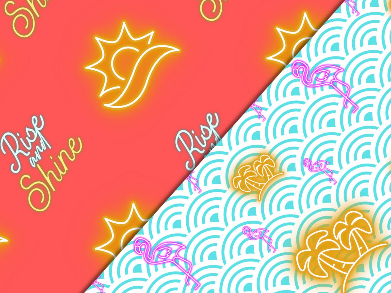 NEON Design Digital Paper Patterns Set of 20 Digital Prints Neon ...