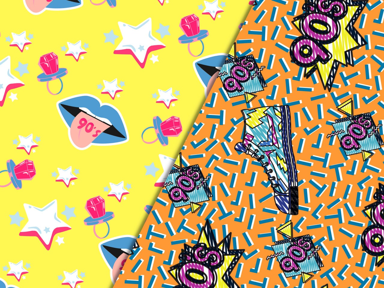 90s Style Digital Paper epic Pack 12x 12 INSTANT Download-digital ...