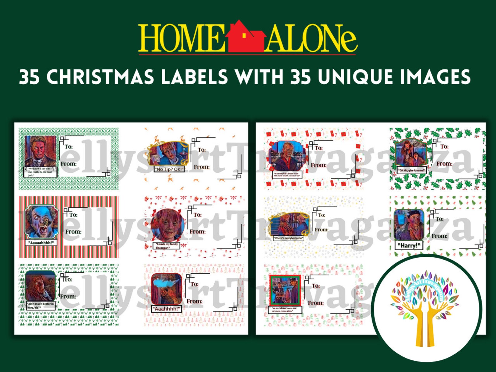 Home Alone Movie Christmas Printable Gift Labels 35 Gift Tags With 35 ...