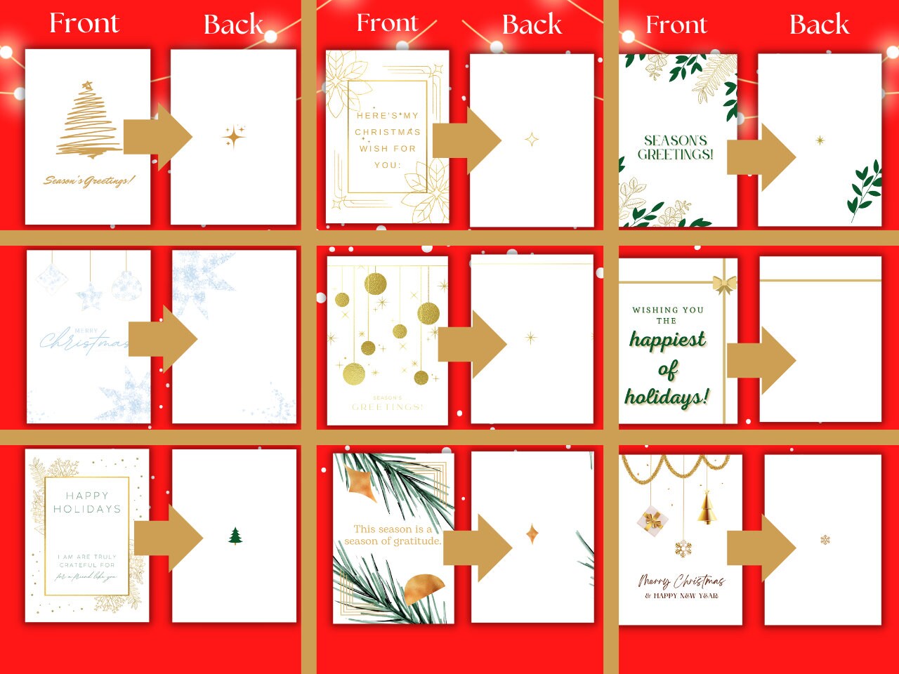 Family and Friends Printable Christmas Cards 20 Beautiful - Etsy