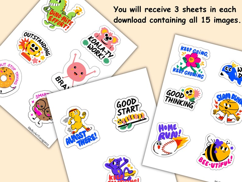 15 Back to School Motivational Teacher/student Printable Stickers to ...