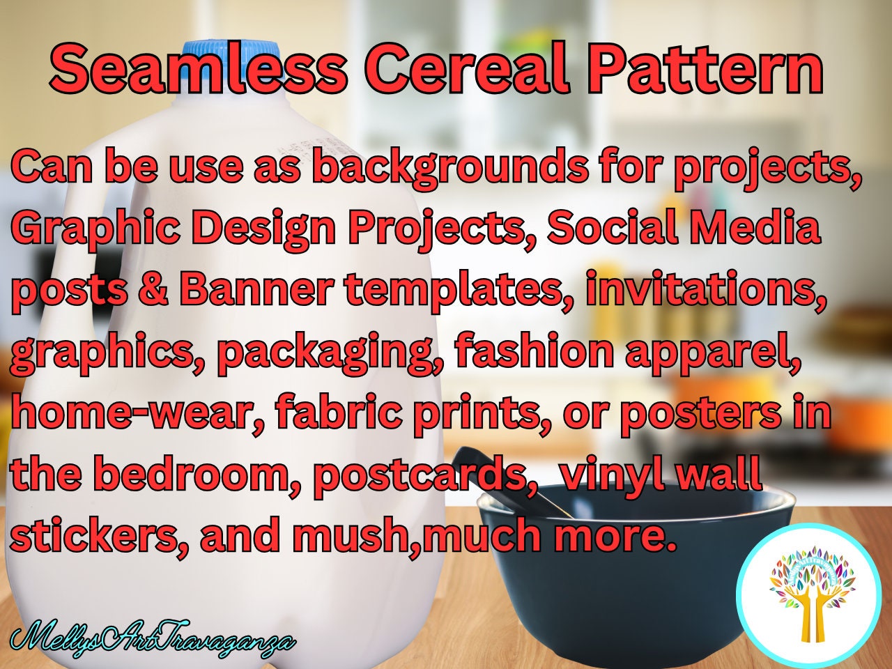 Printable Seamless Cereal Design Paper Pattern Digital Print INSTANT ...