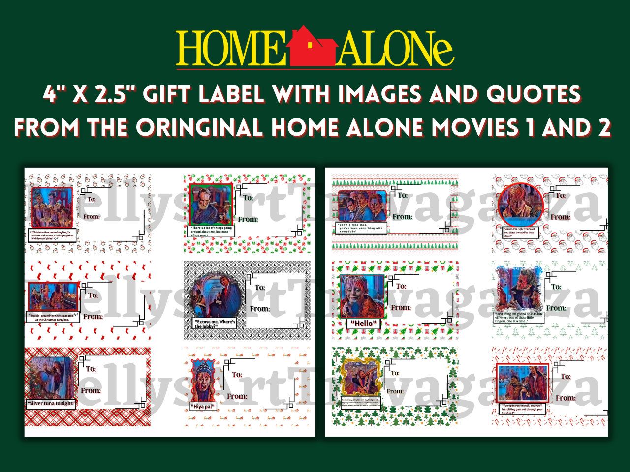 Home Alone Movie Christmas Printable Gift Labels 35 Gift Tags With 35 ...