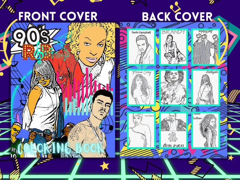 UPDATED: 90s R&B Printable Coloring Book-35 Unique Pages-instant ...