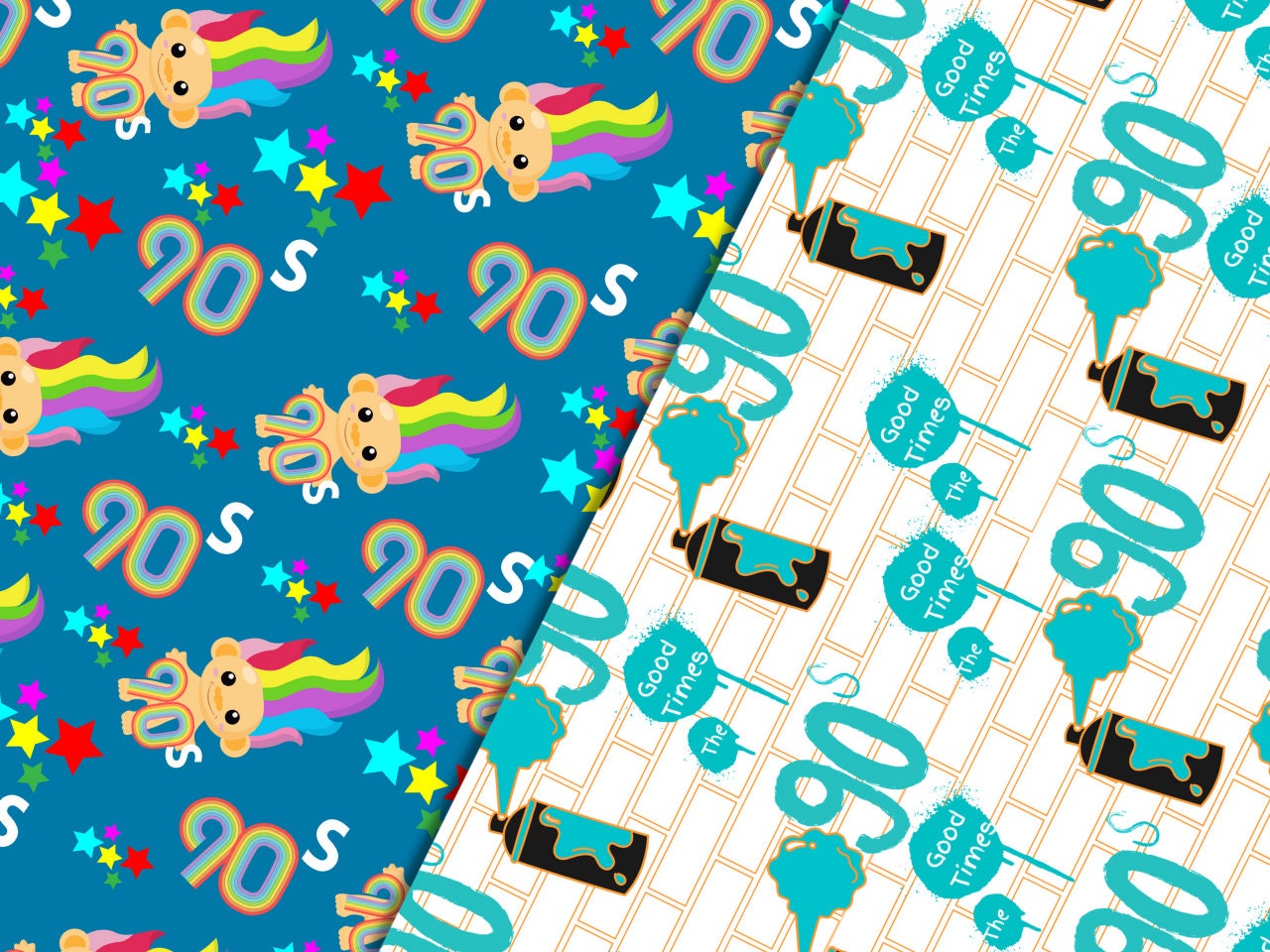 90s Style Digital Paper epic Pack 12x 12 INSTANT Download-digital ...