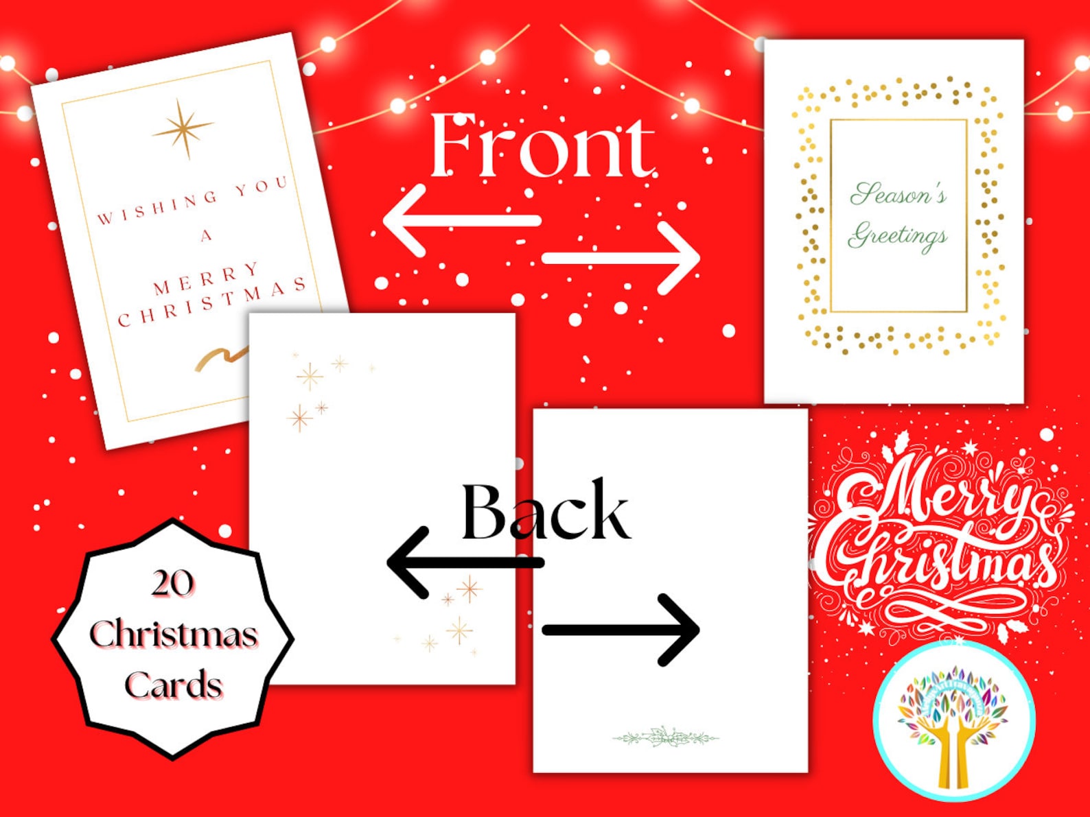 Family and Friends Printable Christmas Cards 20 Beautiful - Etsy
