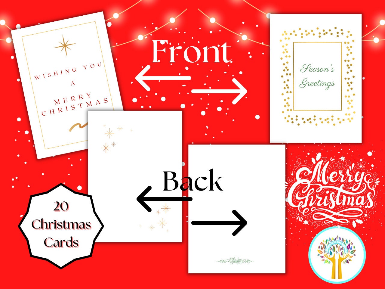 Family and Friends Printable Christmas Cards 20 Beautiful - Etsy