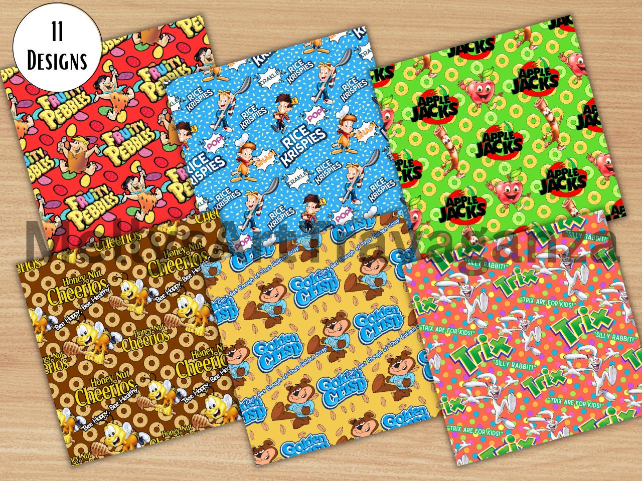 Printable Seamless Cereal Design Paper Pattern Digital Print INSTANT ...