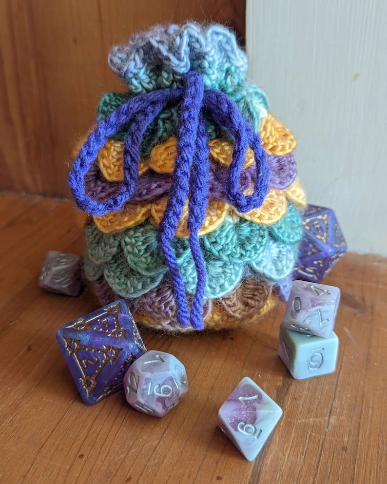 Crocheted Dragonscale Dice Bags - Etsy