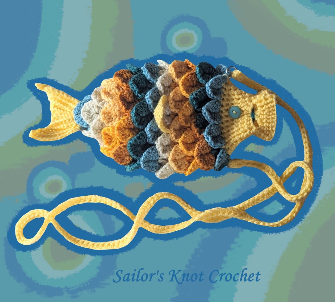 Aro-ace Fish Purse, Crocheted Crossbody Fish Bag - Etsy