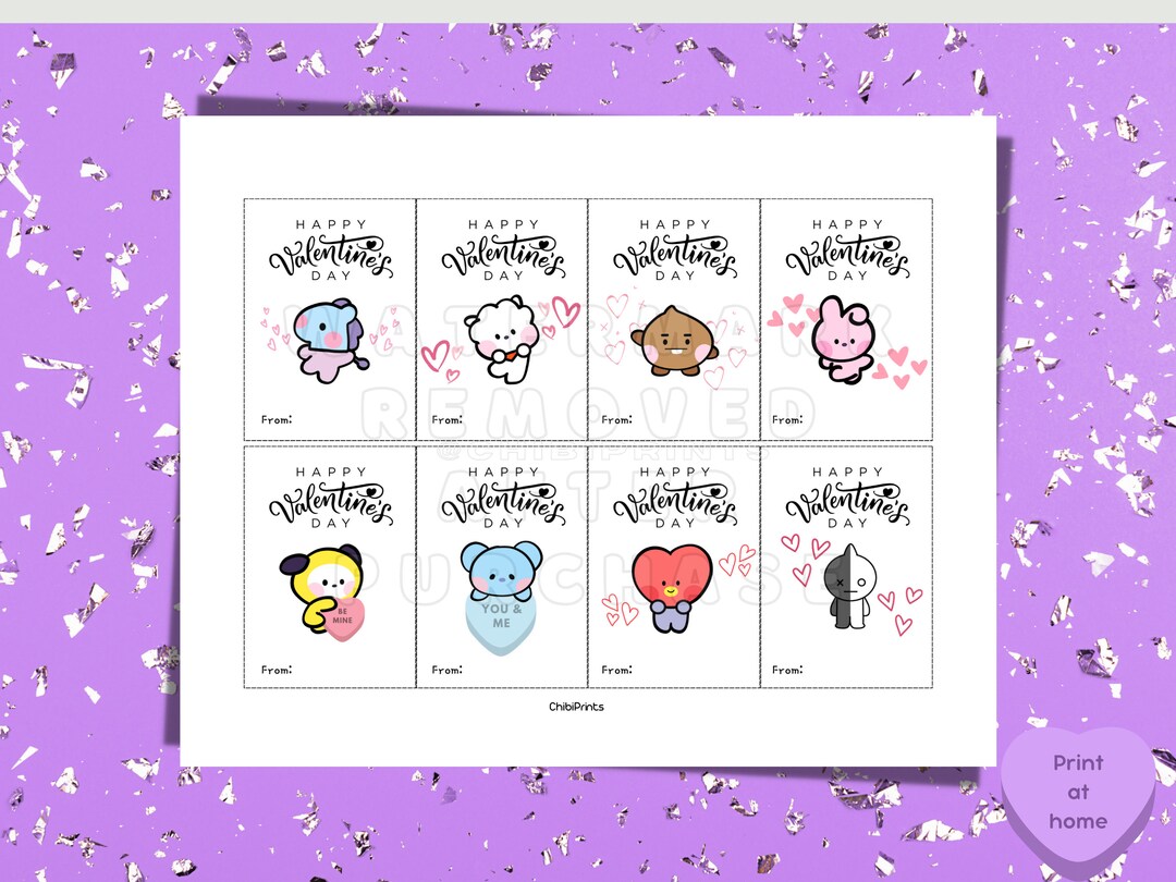 BTS Valentine's Day Printable Cards Galentine's Day - Etsy Canada