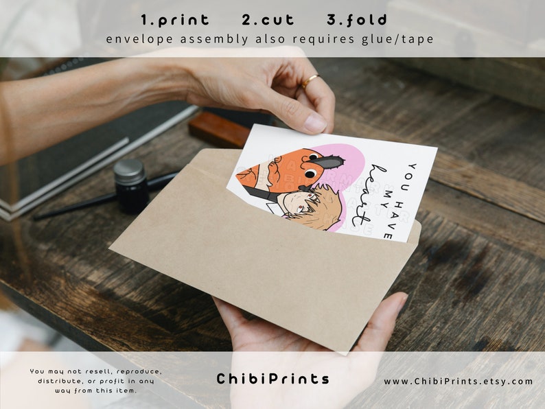 Anime Love Card Anniversary Card Plus Envelope Template - Etsy