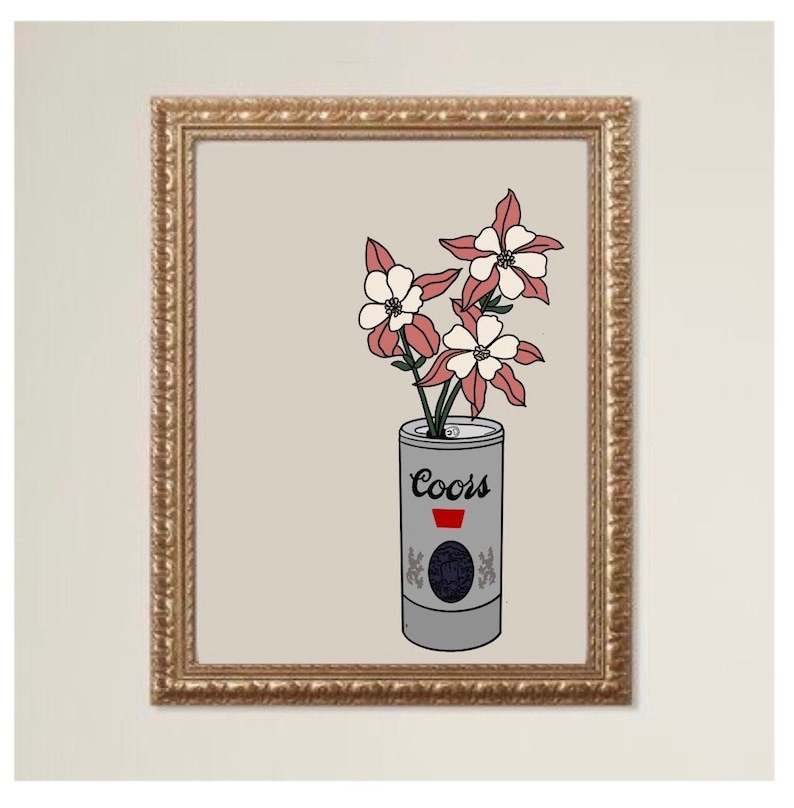 Vintage Beer Coors Light Can Flowers Retro Old - Etsy