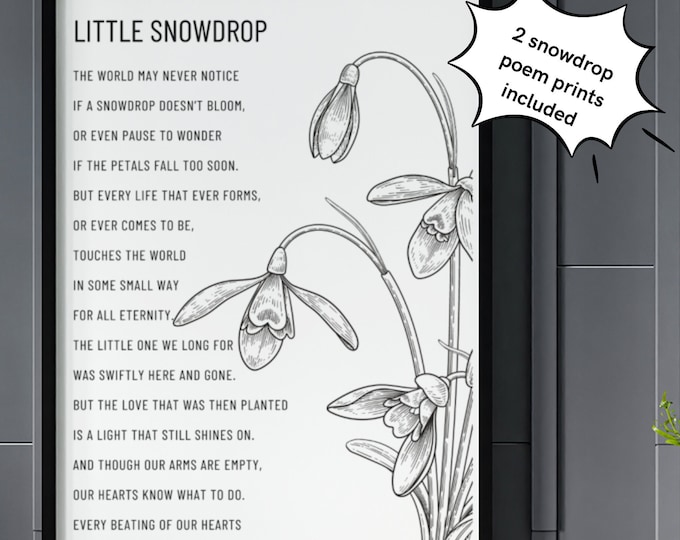 Baby Loss Poem, Little Snow Drop Poem, Infant Loss, Stillbirth, Child ...