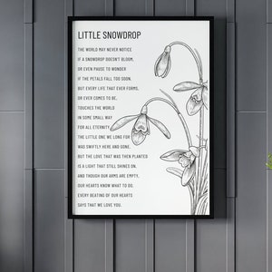 Baby Loss Poem, Little Snow Drop Poem, Infant Loss, Stillbirth, Child ...