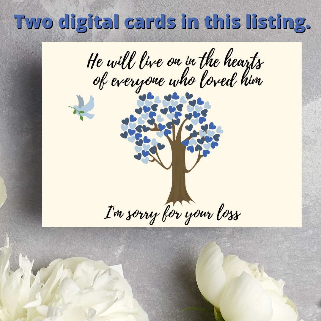 Digital Download Sorry for Your Loss Card / Memory Will Live on ...