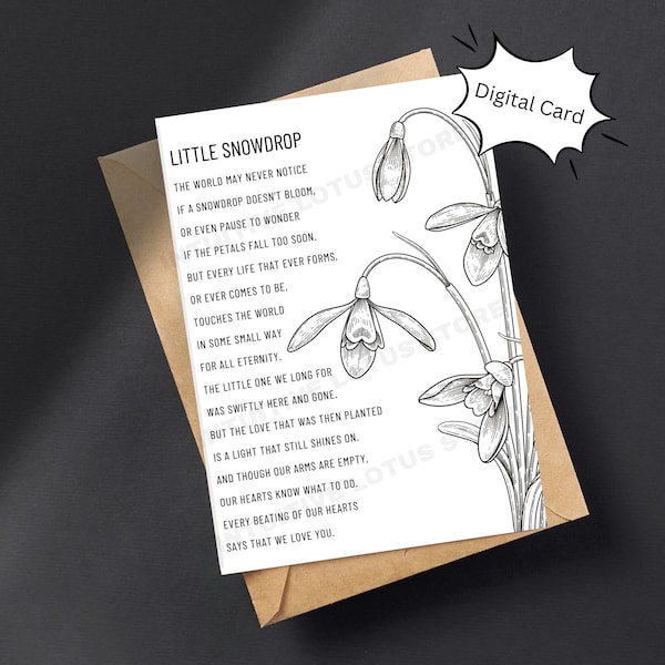 Snowdrops Poem Miscarriage - Etsy