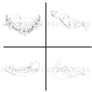 16 FINE LINE ART Graphics / Motherhood Artwork / Family Art / Drawing ...