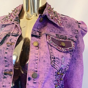 Purple Jean Rhinestone Jacket - Etsy