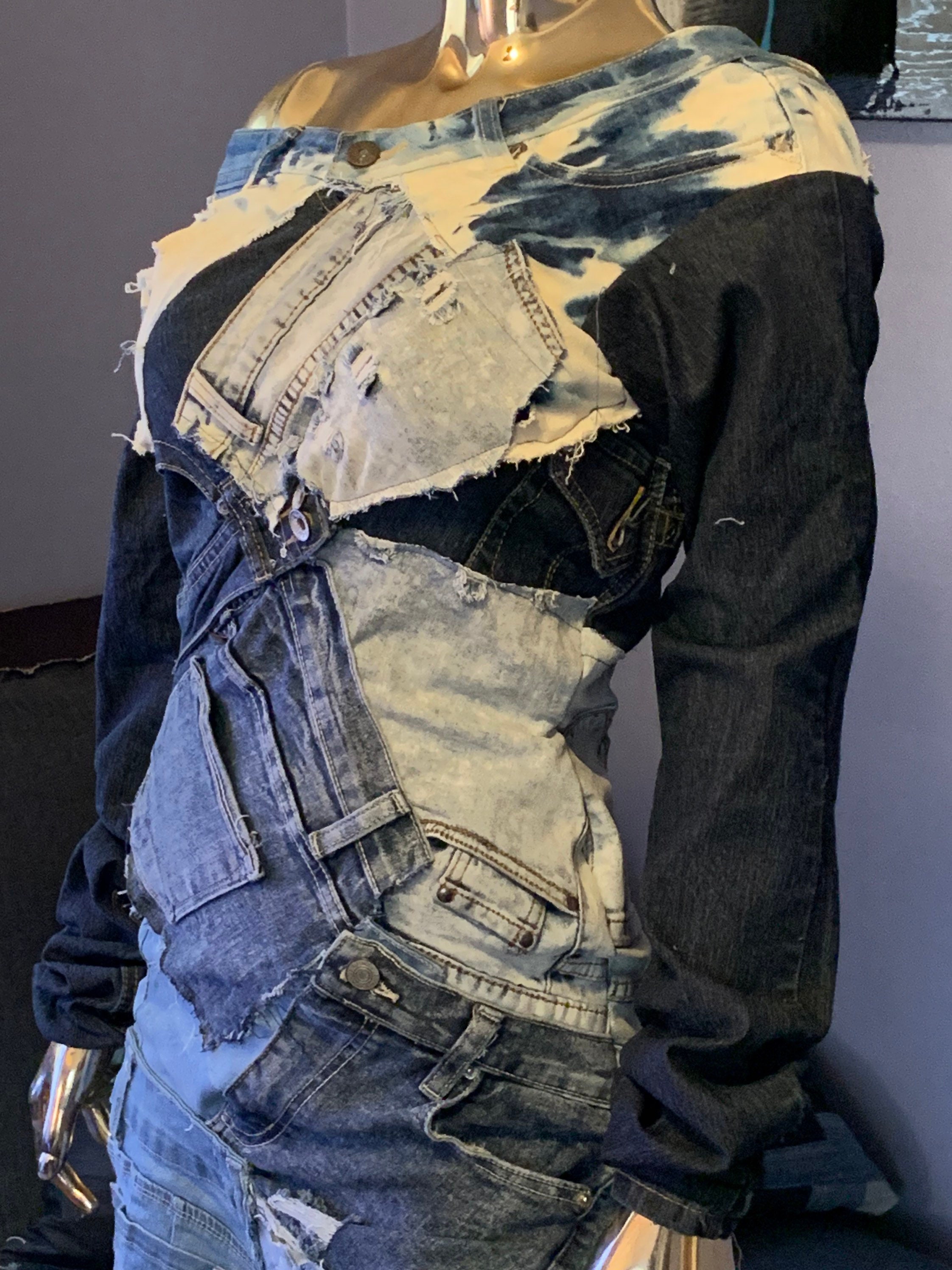 Denim Patchwork Dress - Etsy