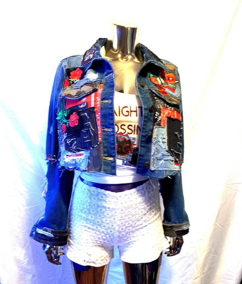 Denim Patchwork Jacket - Etsy