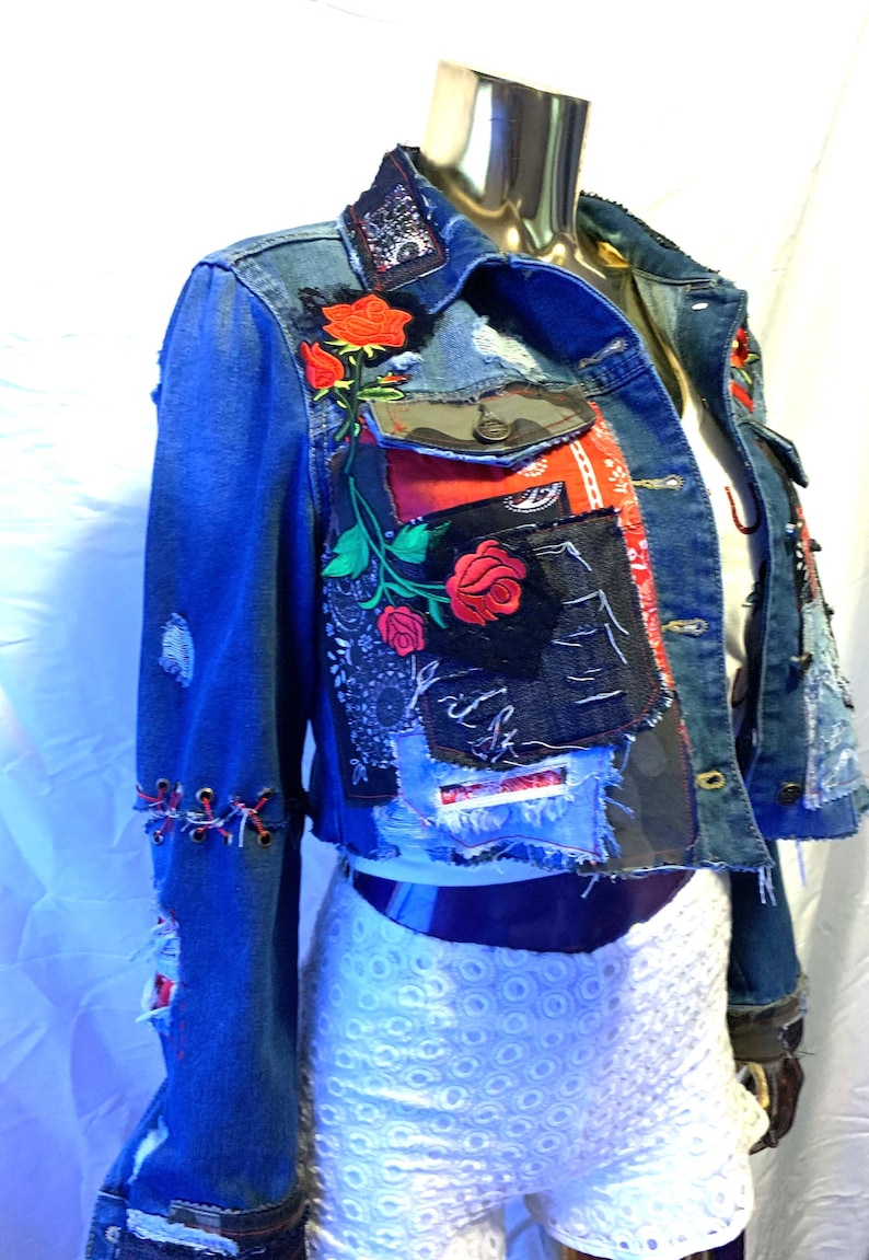 Denim Patchwork Jacket - Etsy