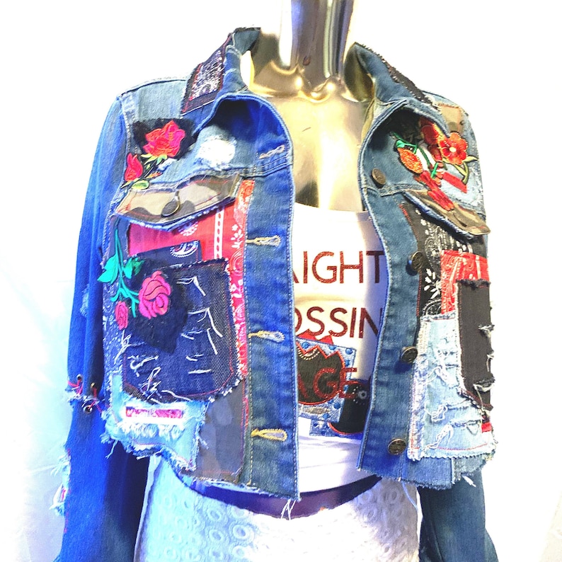 Denim Patchwork Jacket - Etsy