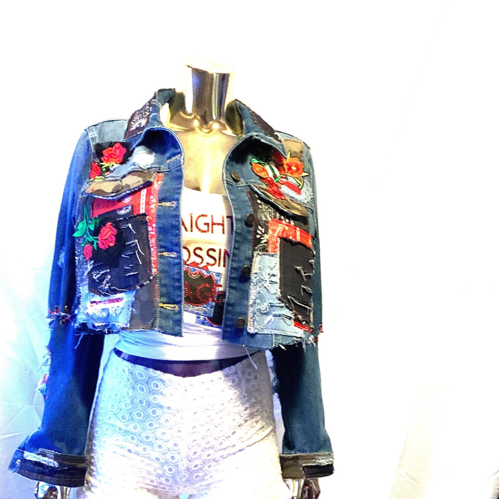Denim Patchwork Jacket - Etsy