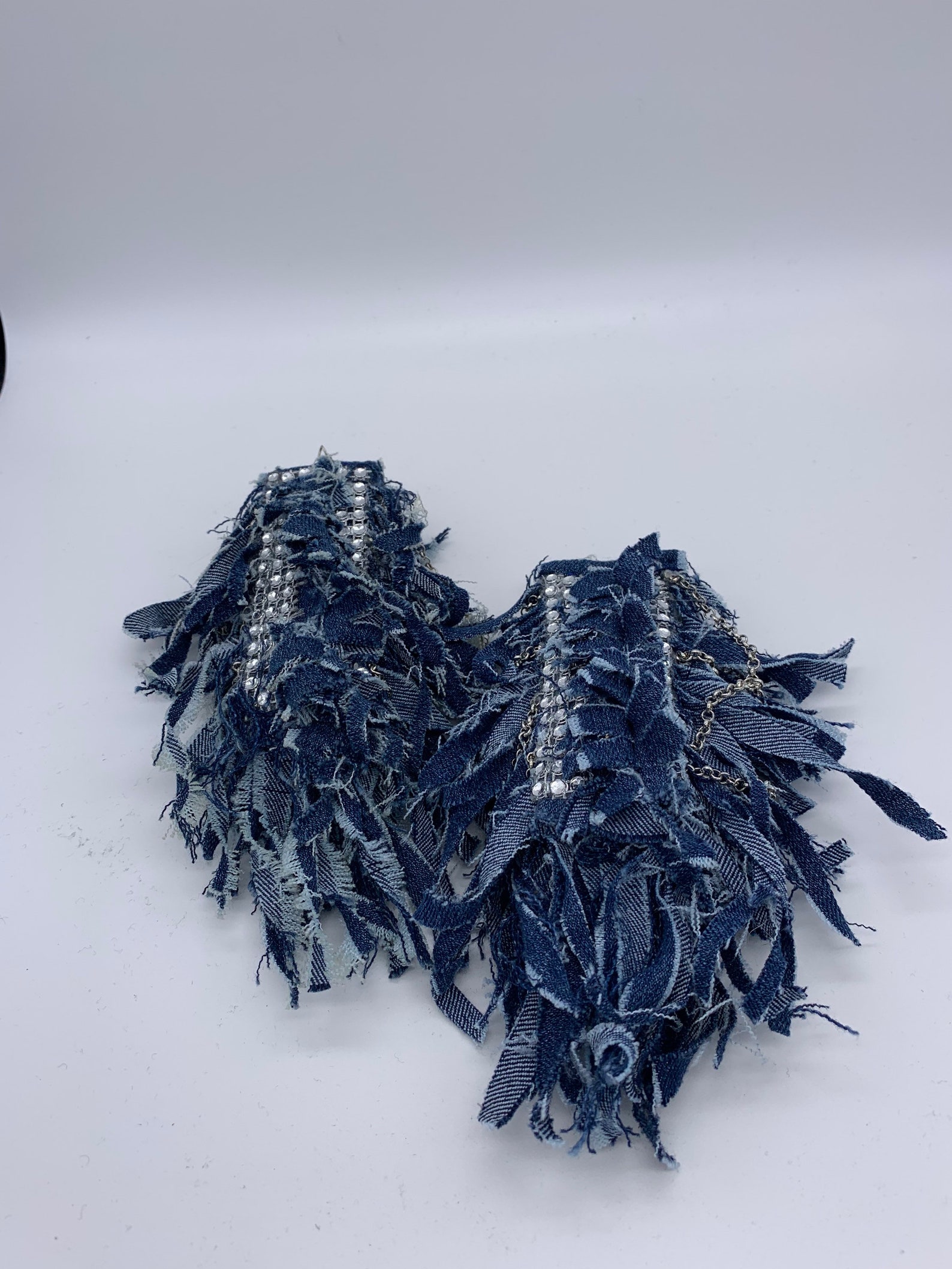 Fringe Denim Earring - Etsy