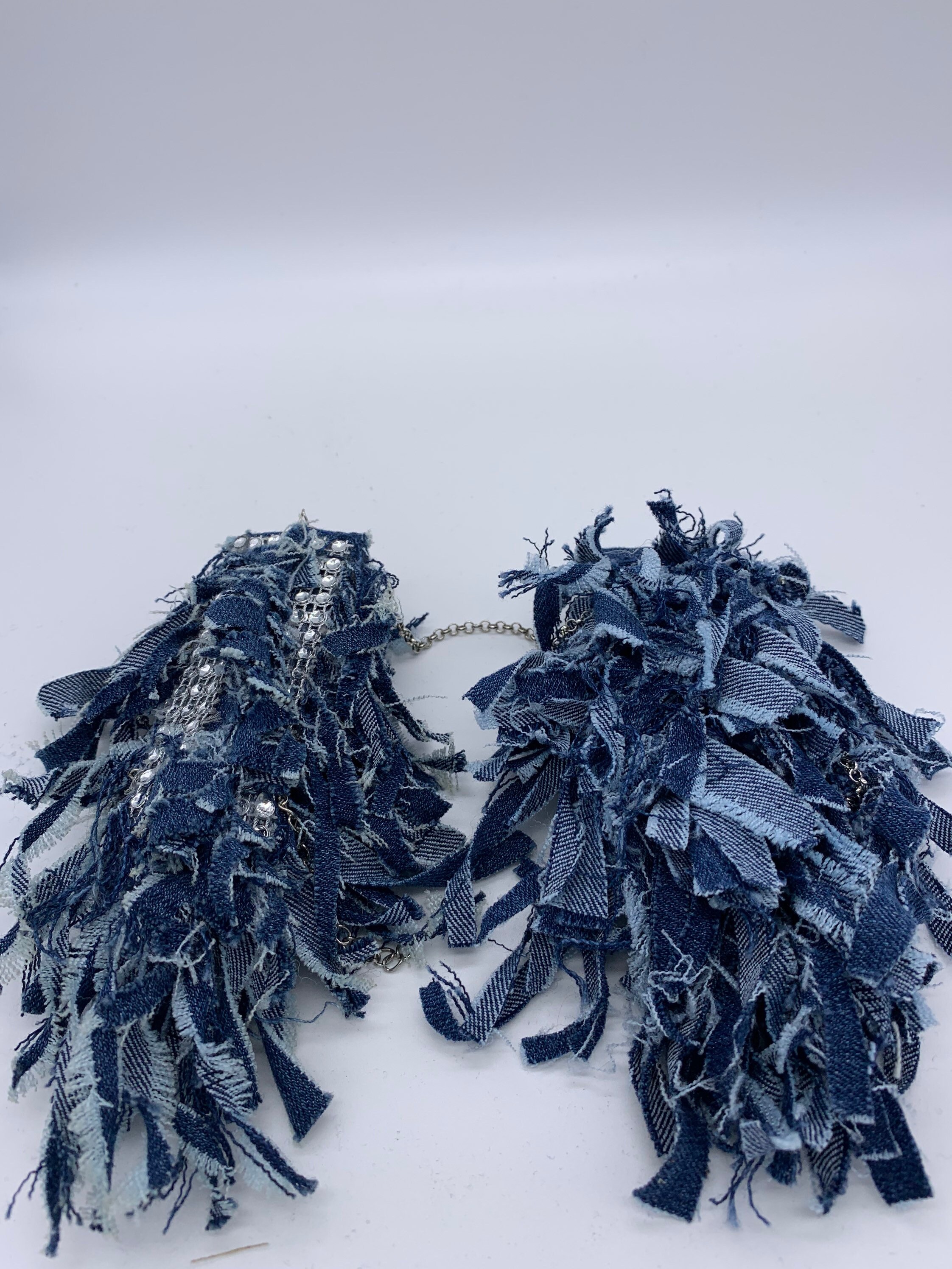 Fringe Denim Earring - Etsy