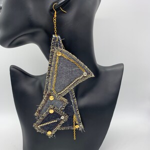 Dangle Denim Earring - Etsy