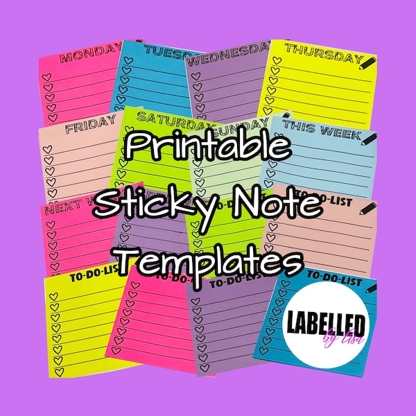Weekly Sticky Note - Etsy