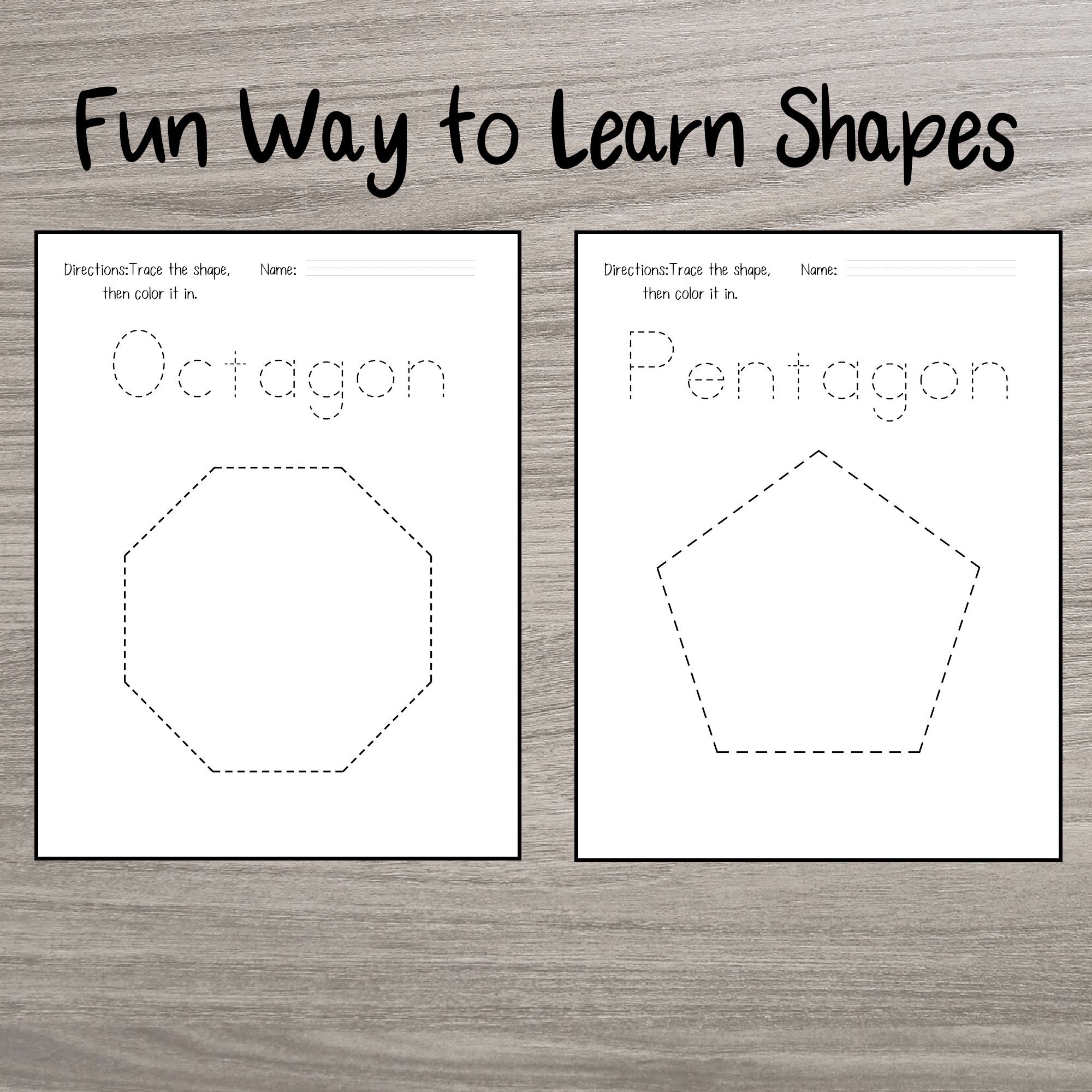 10 Printable Trace the Shape Worksheets, Preschool, Basic Shape ...