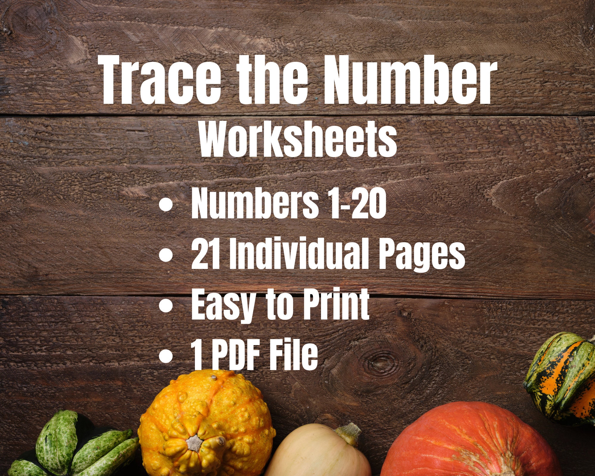 21 Printable Trace the Number Worksheet, Halloween, Preschool, Basic ...